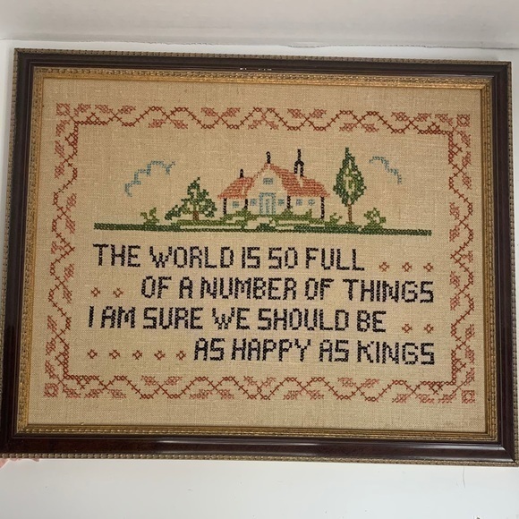 Vintage | Art | Vintage Framed Needle Point Croo Stitch Poem | Poshmark